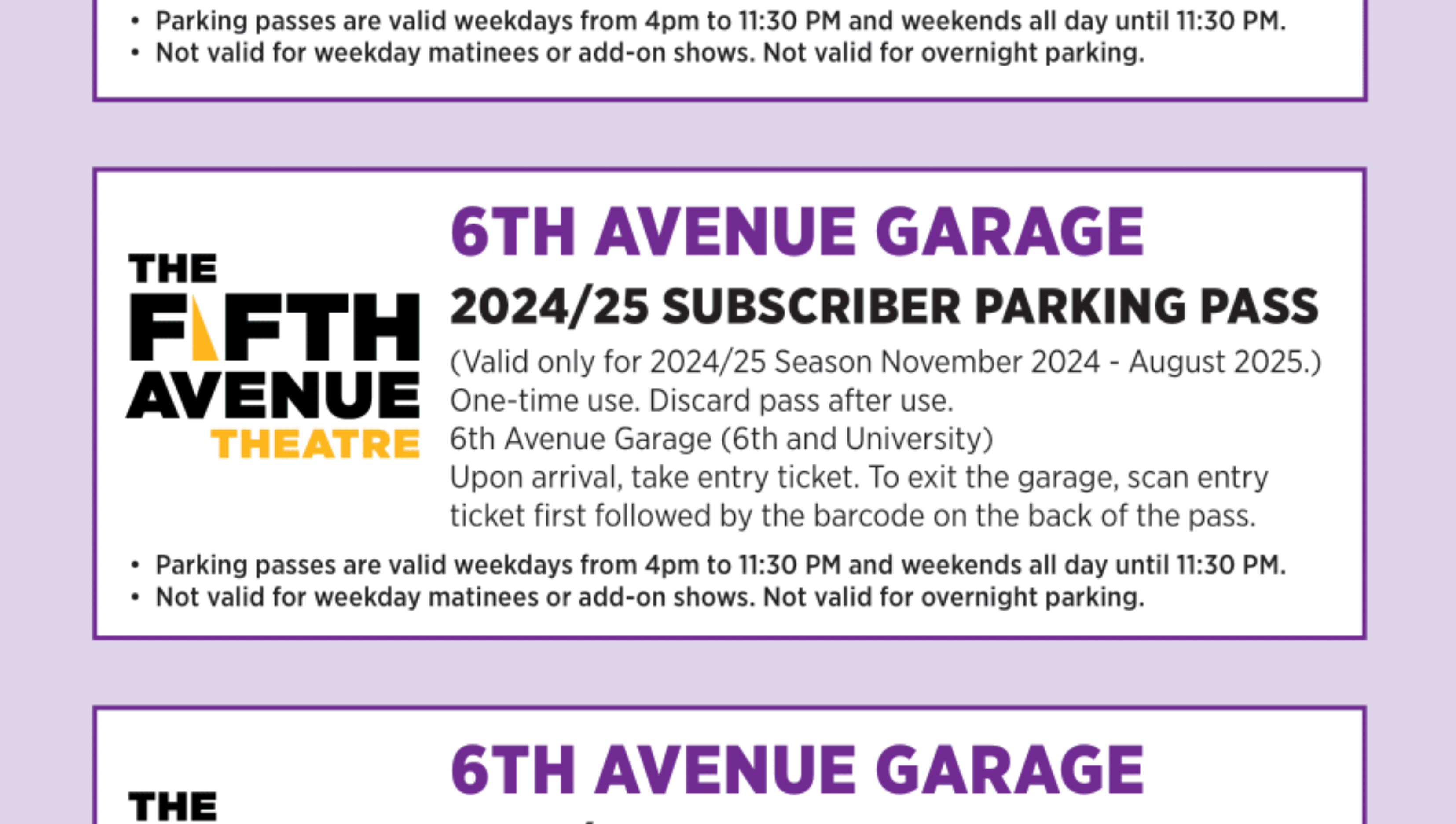How to Use Your Subscriber Parking Vouchers \ 5th Avenue Theatre